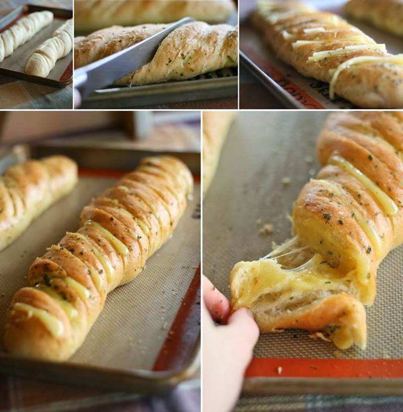 DIY Hasselback Garlic Cheesy Bread Recipe | DIY Tag