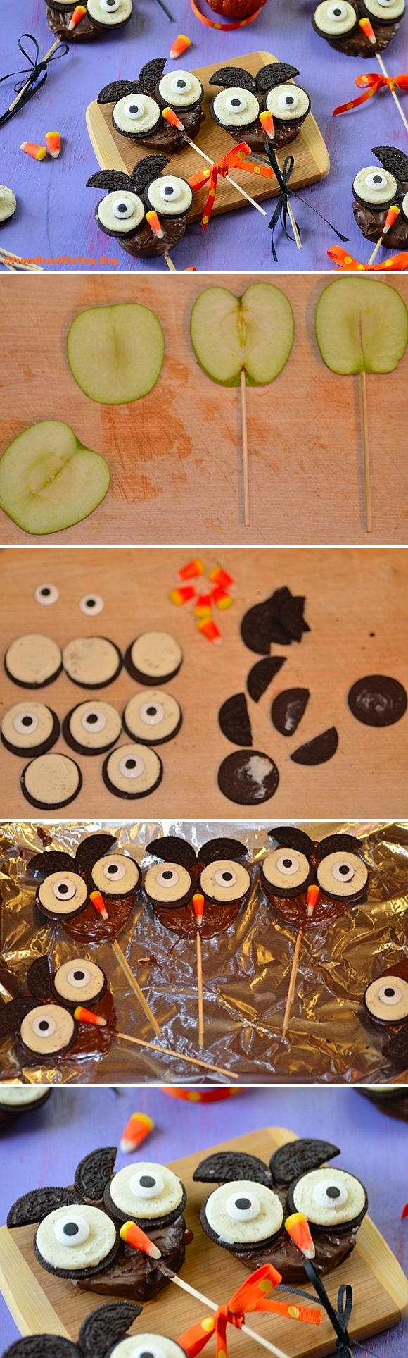 Lovely Chocolate Apple Owl Halloween Treats | DIY Tag